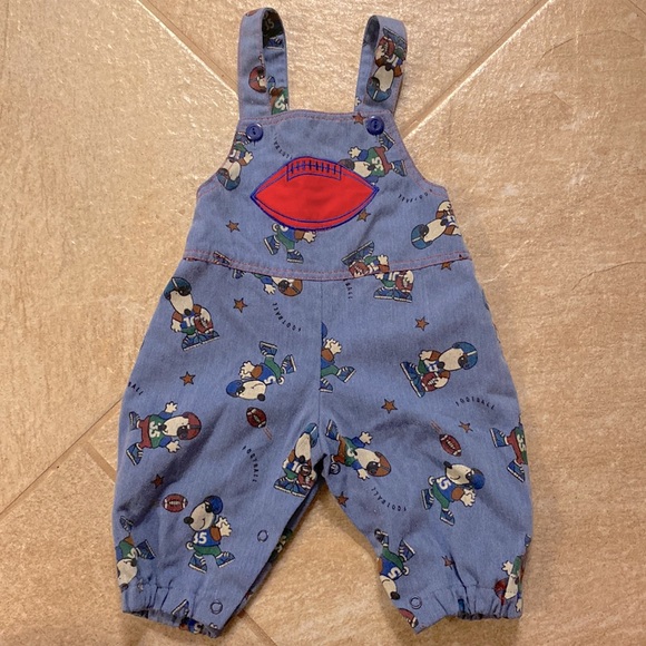 Vintage | One Pieces | Vintage Football Overalls Romper Size 69 Months ...